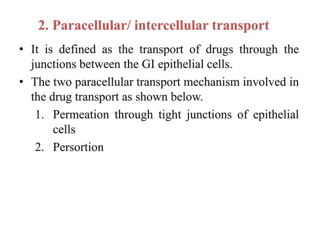 Mechanism of drug absorption | PPTX | Chemistry | Science