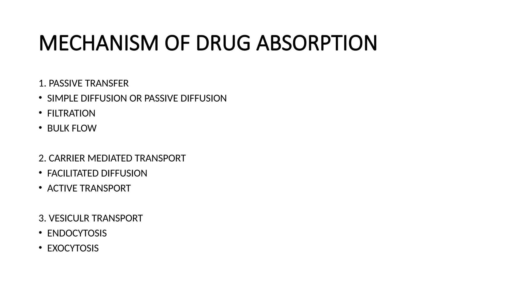 mechanism of drug absorption (1). ppt sspptx | PPT