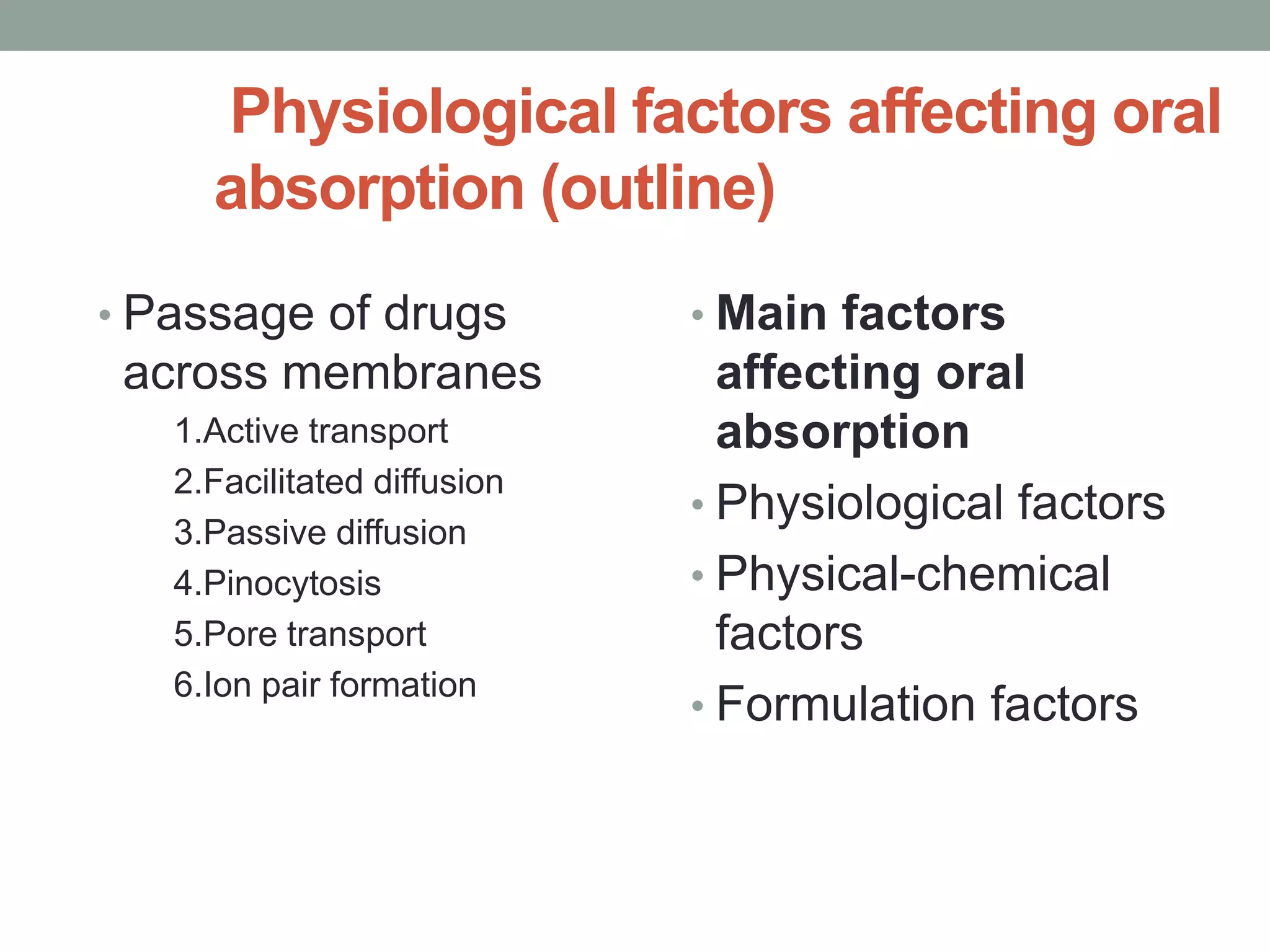 Drug absorption | PPTX
