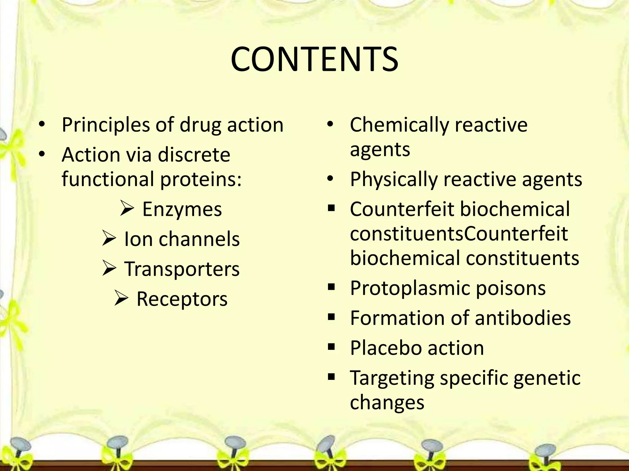 Mechanism of drug action | PPTX