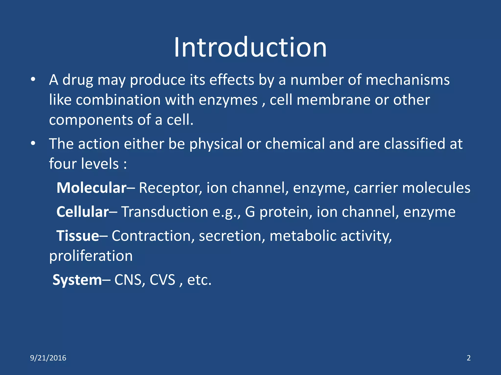 Mechanism of drug action | PPTX