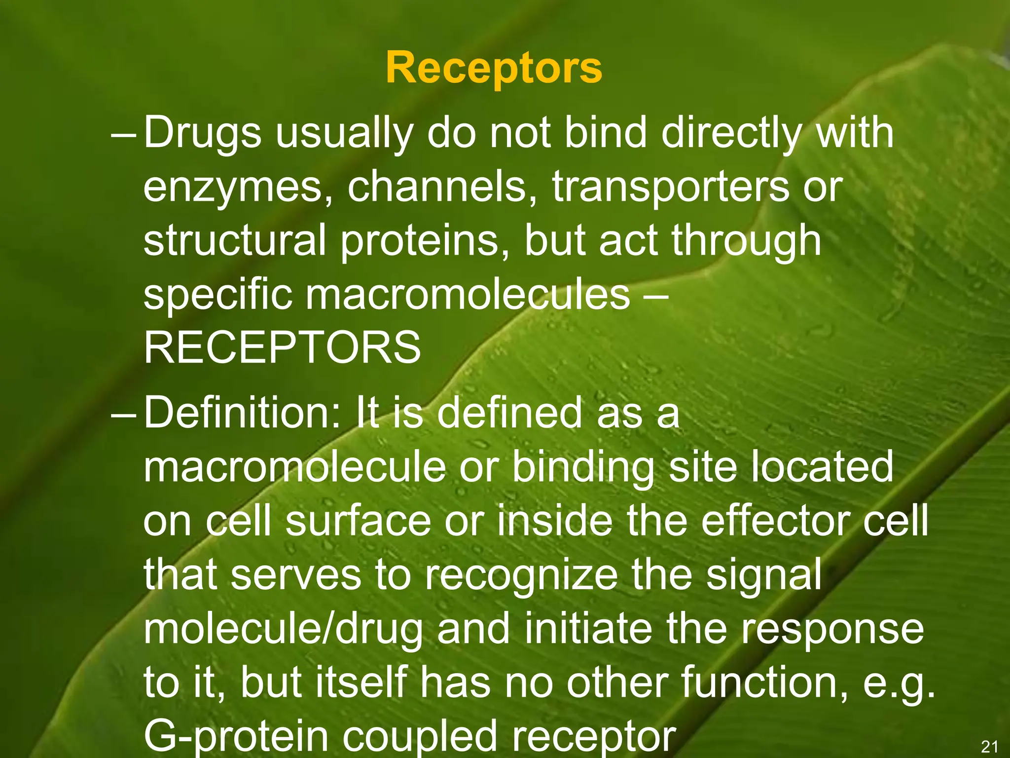 Mechanism of drug action,drug receptor phrmacology | PPT