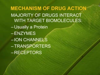 Mechanism of drug action,drug receptor phrmacology | PPT