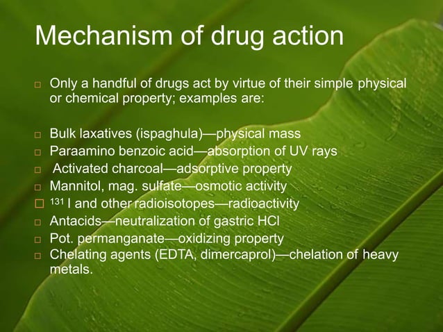 Mechanism of drug action,drug receptor phrmacology | PPT