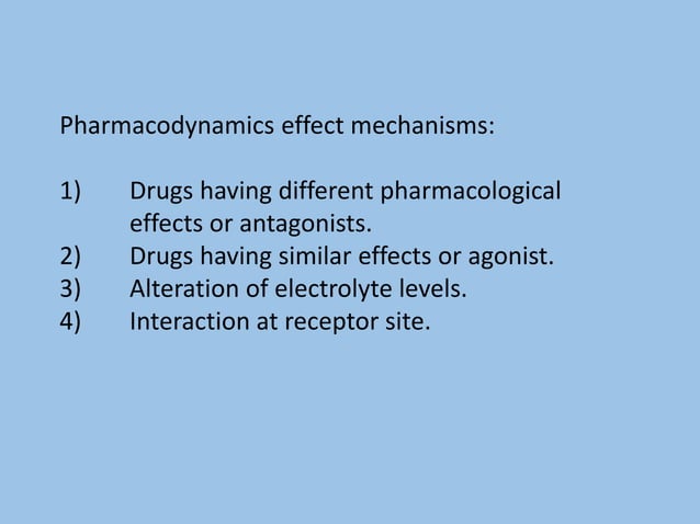 Mechanism of drug action (pharmacokinetic and pharmacodynamic ) | PPT