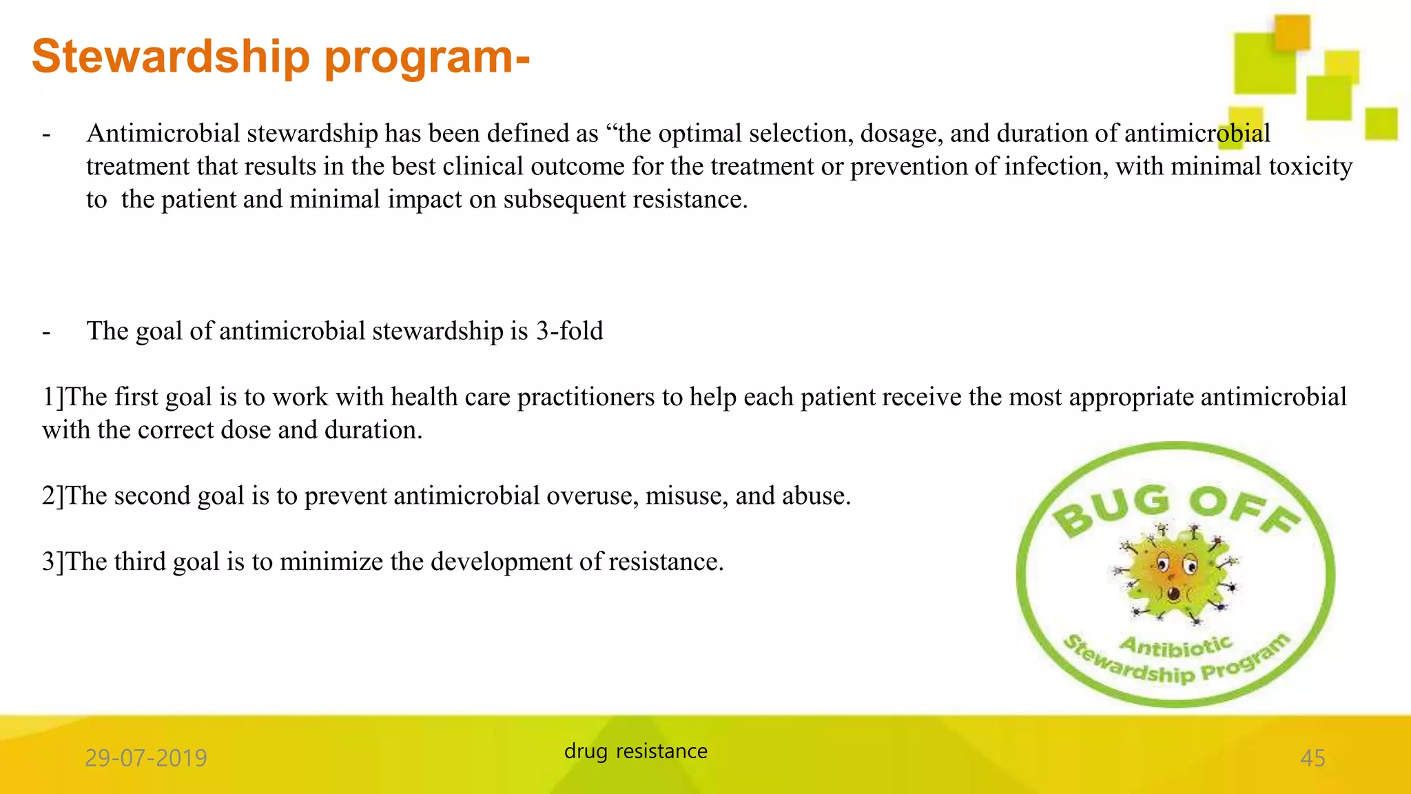 Mechanism of development for drug resistance | PPTX