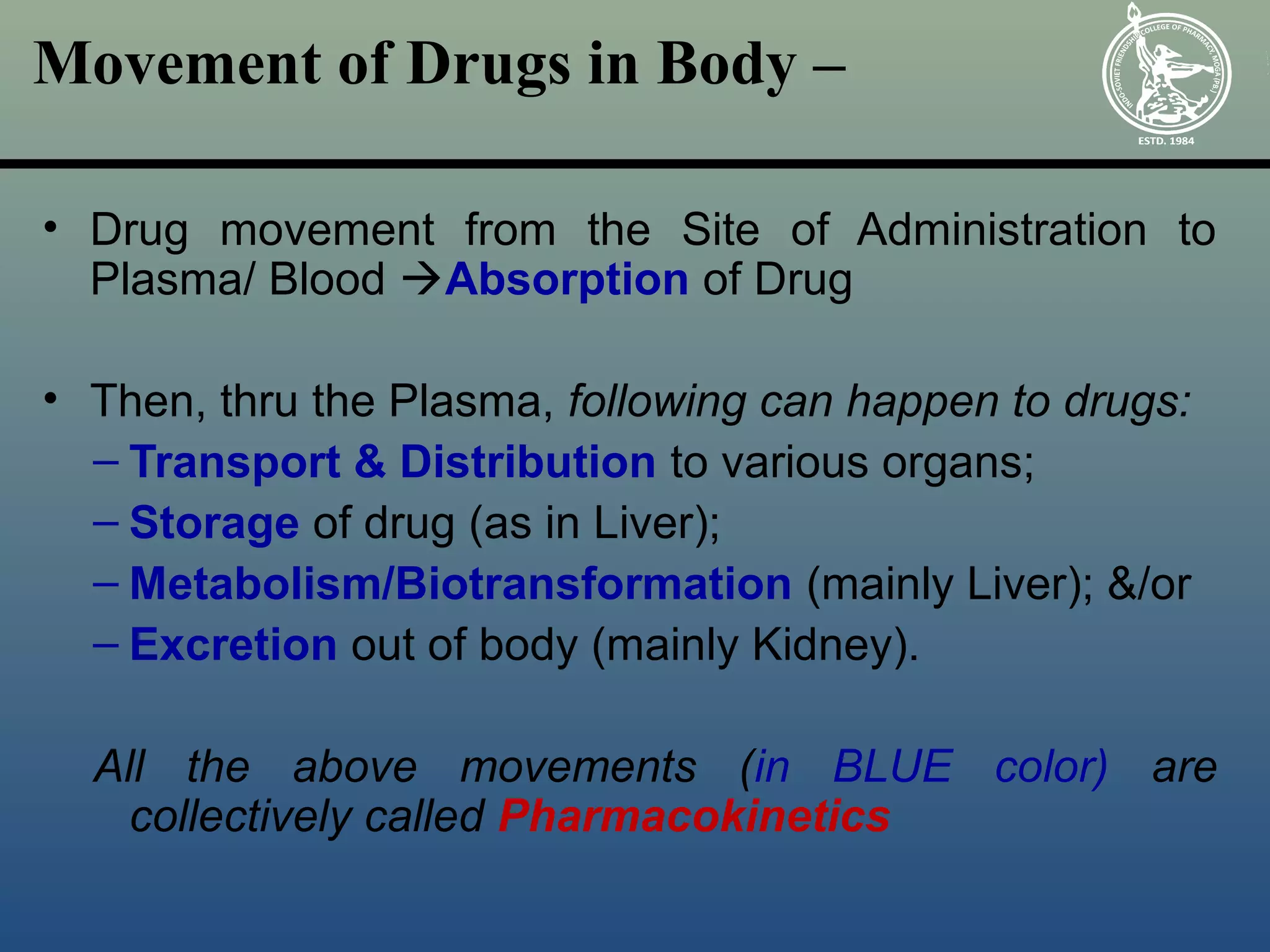 Mechanism of Transport of Drug Molecules | PPT