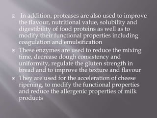 Mechanism of enzyme and function in food processing | PPTX