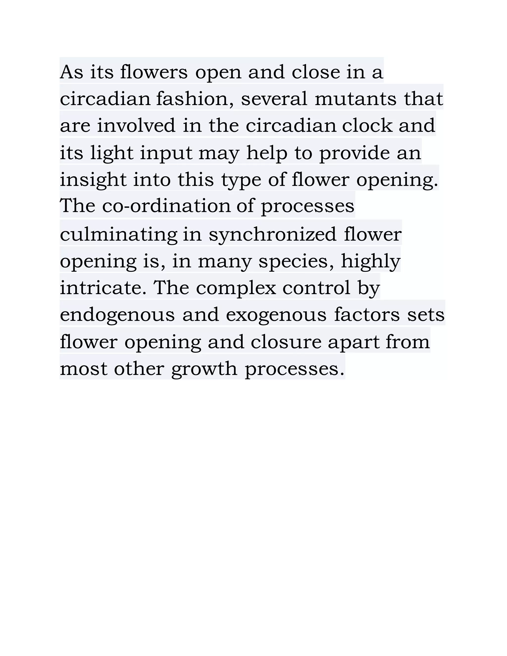 Mechanism of flower opening | DOCX | Flower Shopping | Shopping