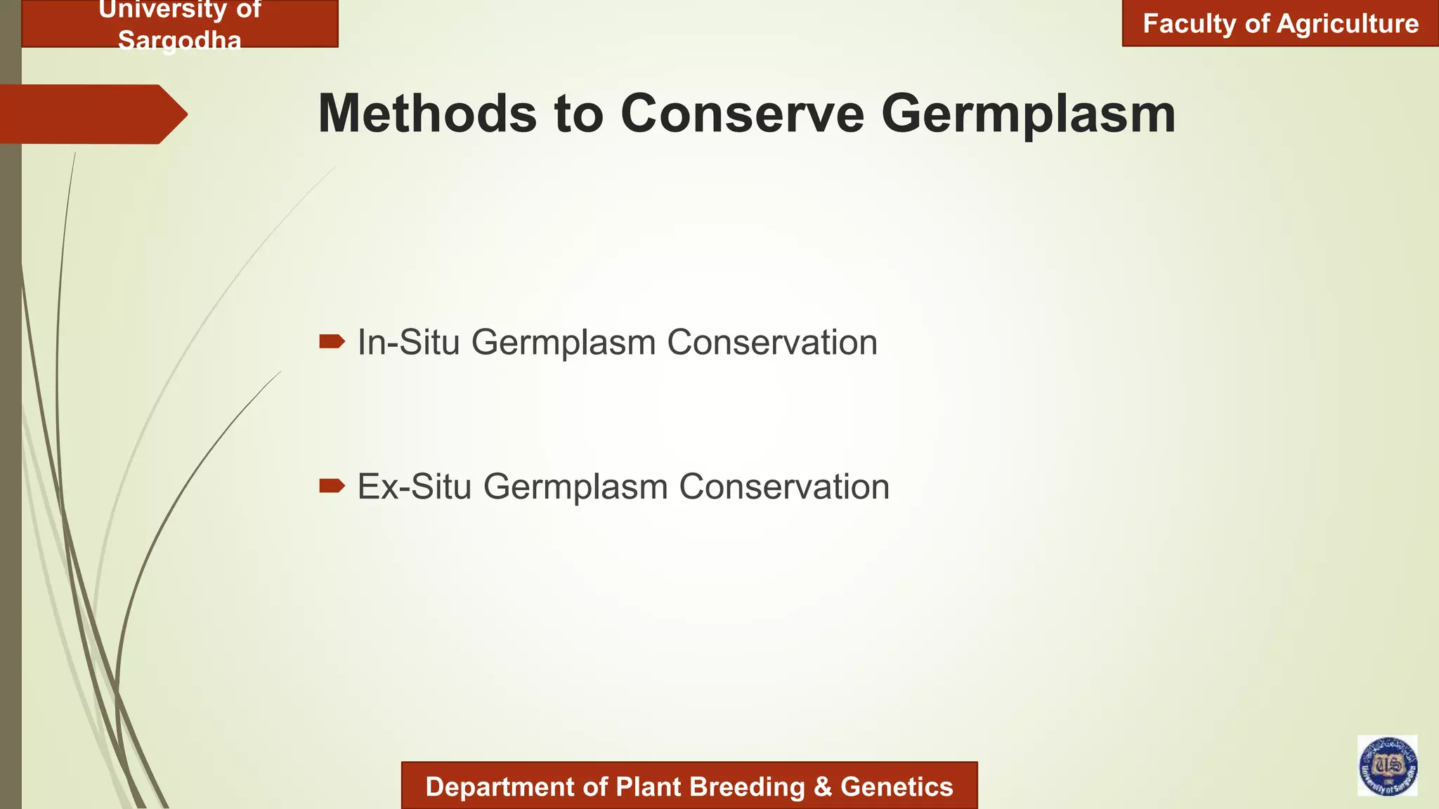 Mechanism of gene banking or Plant Genetic Resources | PPTX