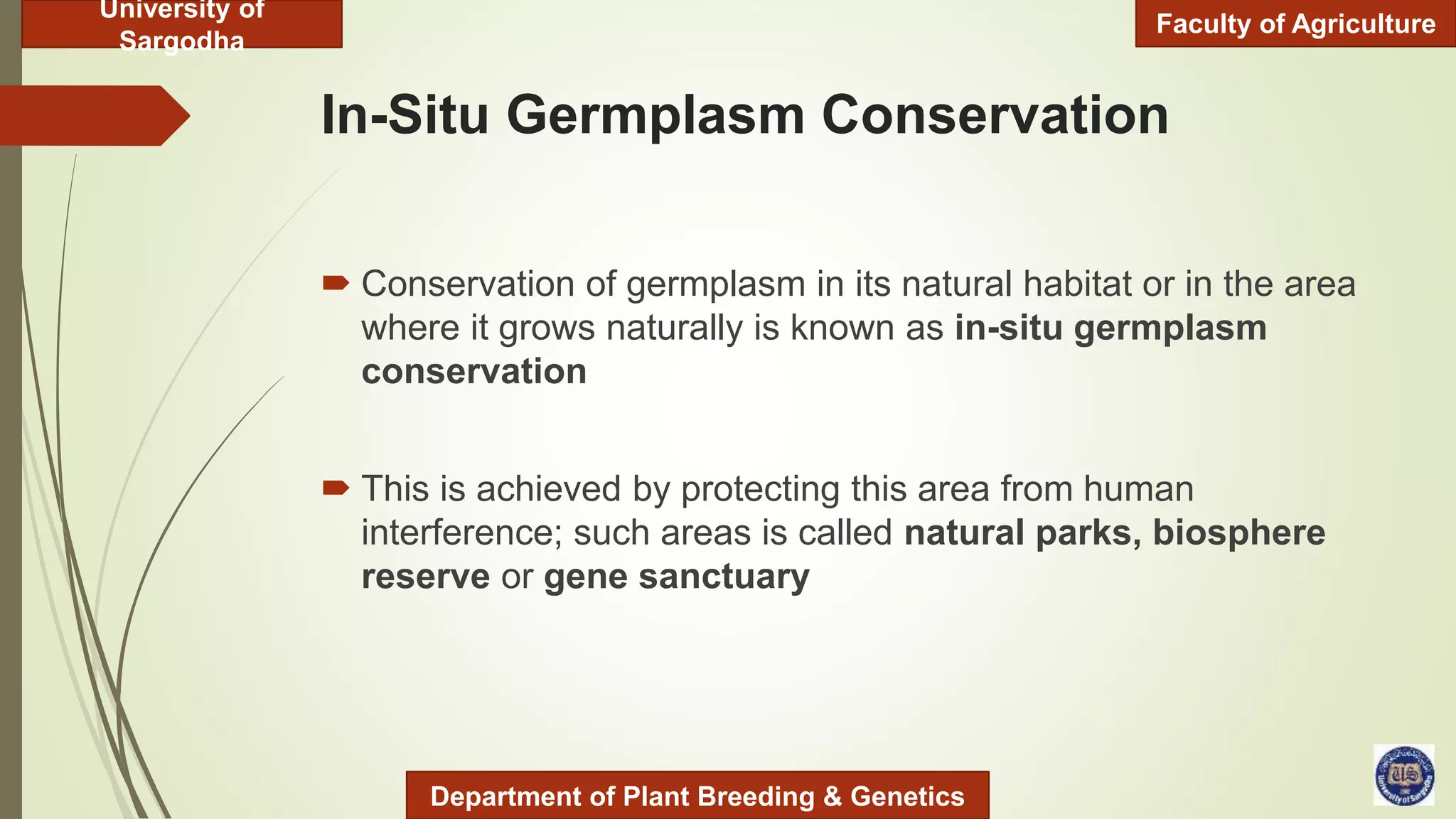 Mechanism of gene banking or Plant Genetic Resources | PPTX