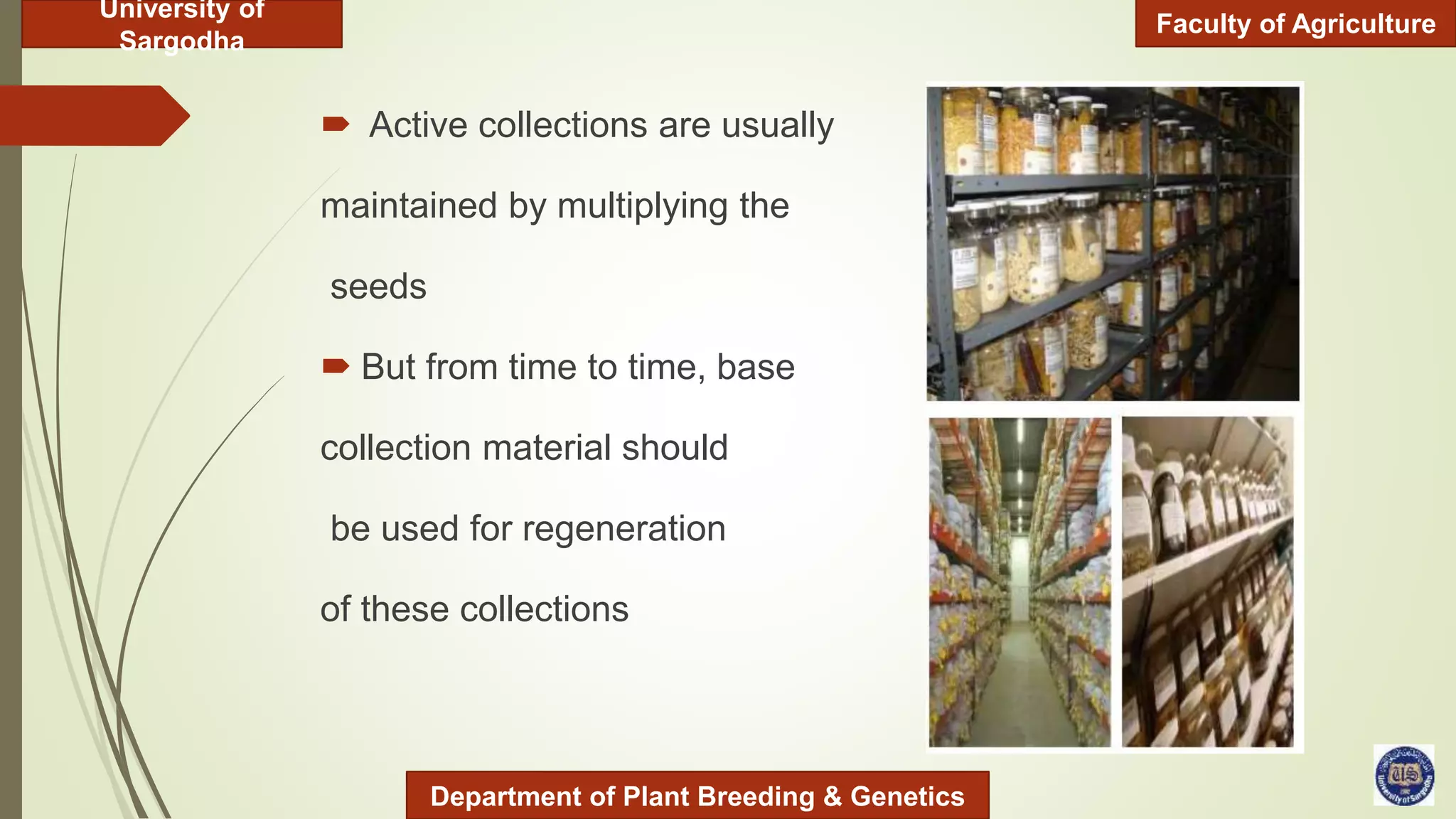 Mechanism of gene banking or Plant Genetic Resources | PPTX