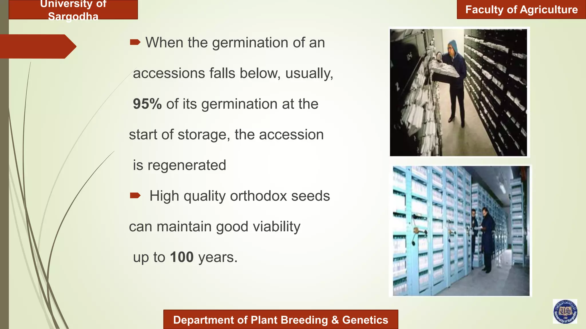 Mechanism of gene banking or Plant Genetic Resources | PPTX