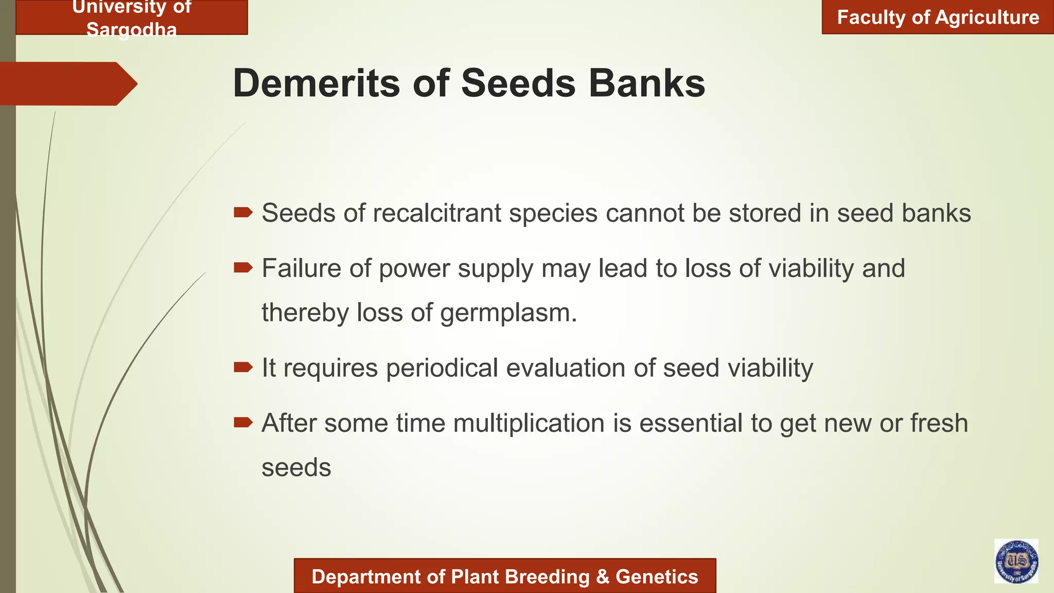 Mechanism of gene banking or Plant Genetic Resources | PPTX