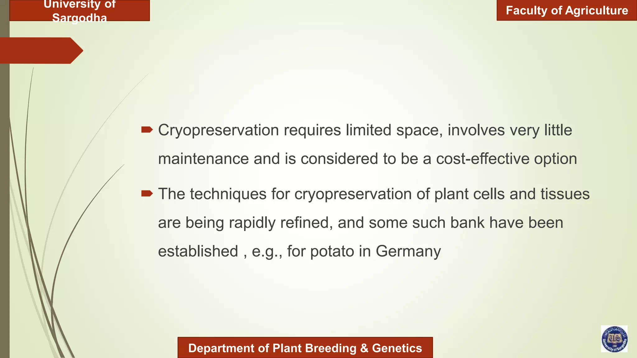 Mechanism of gene banking or Plant Genetic Resources | PPTX