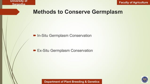 Mechanism of gene banking or Plant Genetic Resources | PPT