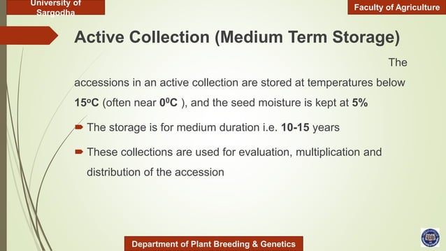 Mechanism of gene banking or Plant Genetic Resources | PPT