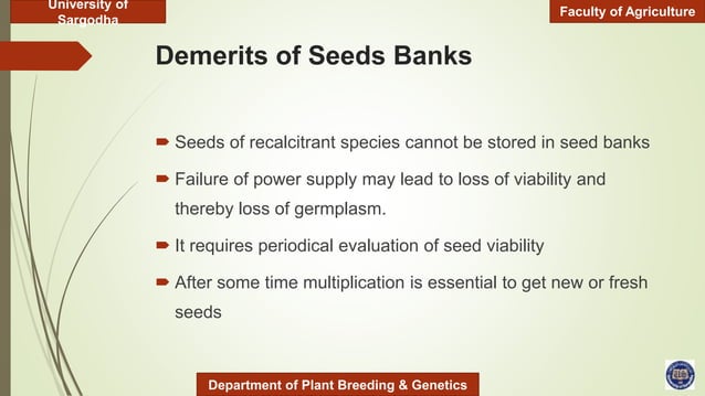 Mechanism of gene banking or Plant Genetic Resources | PPT