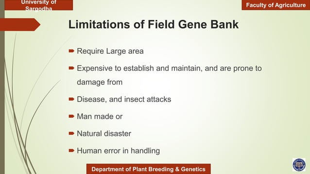 Mechanism of gene banking or Plant Genetic Resources | PPT