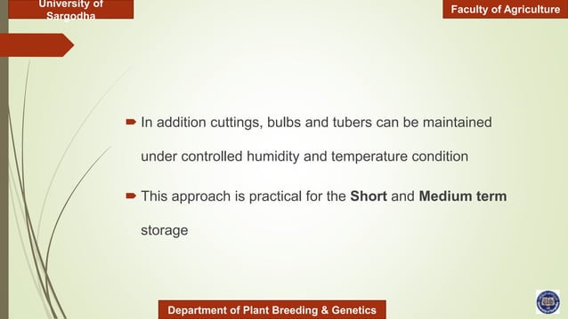 Mechanism of gene banking or Plant Genetic Resources | PPT