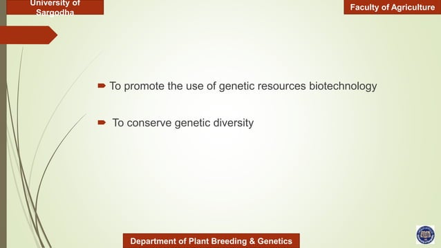 Mechanism of gene banking or Plant Genetic Resources | PPT