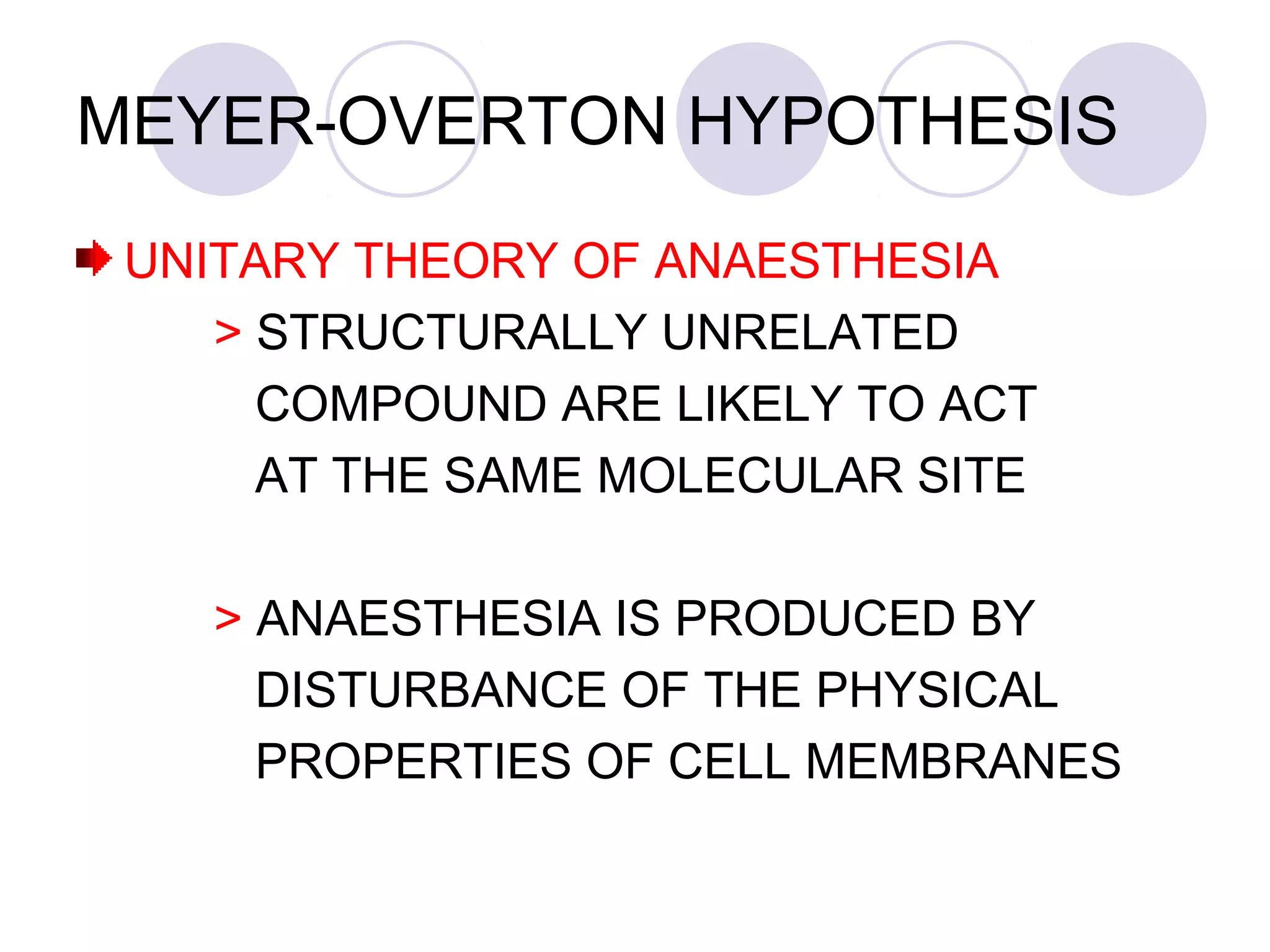 Mechanism of general anaesthesia at molecular level. | PPT