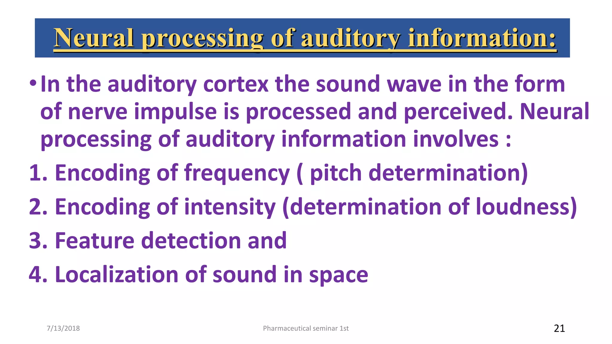 Mechanism of Hearing (presentation) | PPTX | Digital Audio | Computer Software and Applications