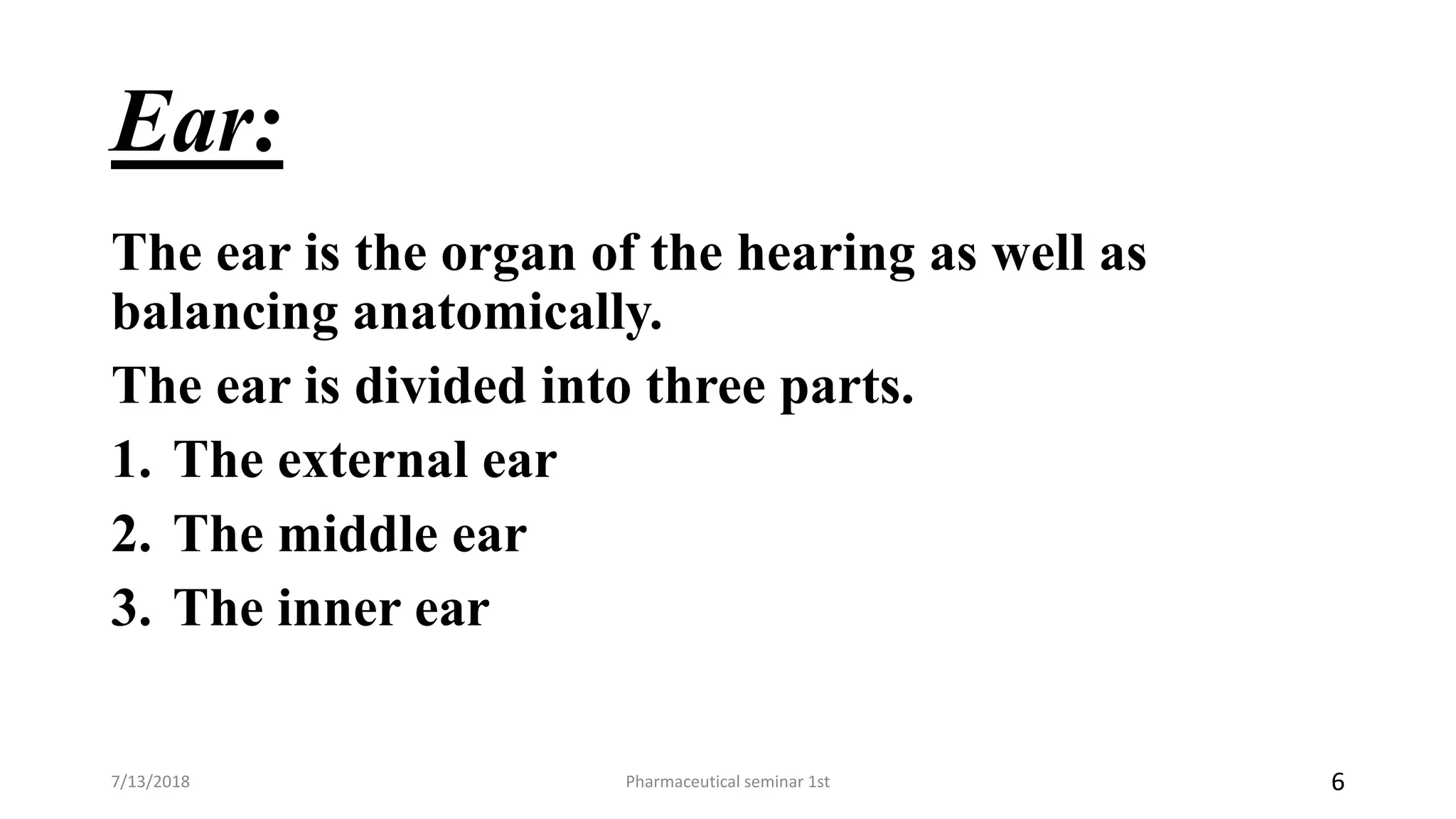 Mechanism of Hearing (presentation) | PPTX