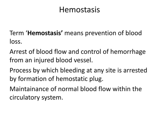 Mechanism of hemostasis copy | PPT