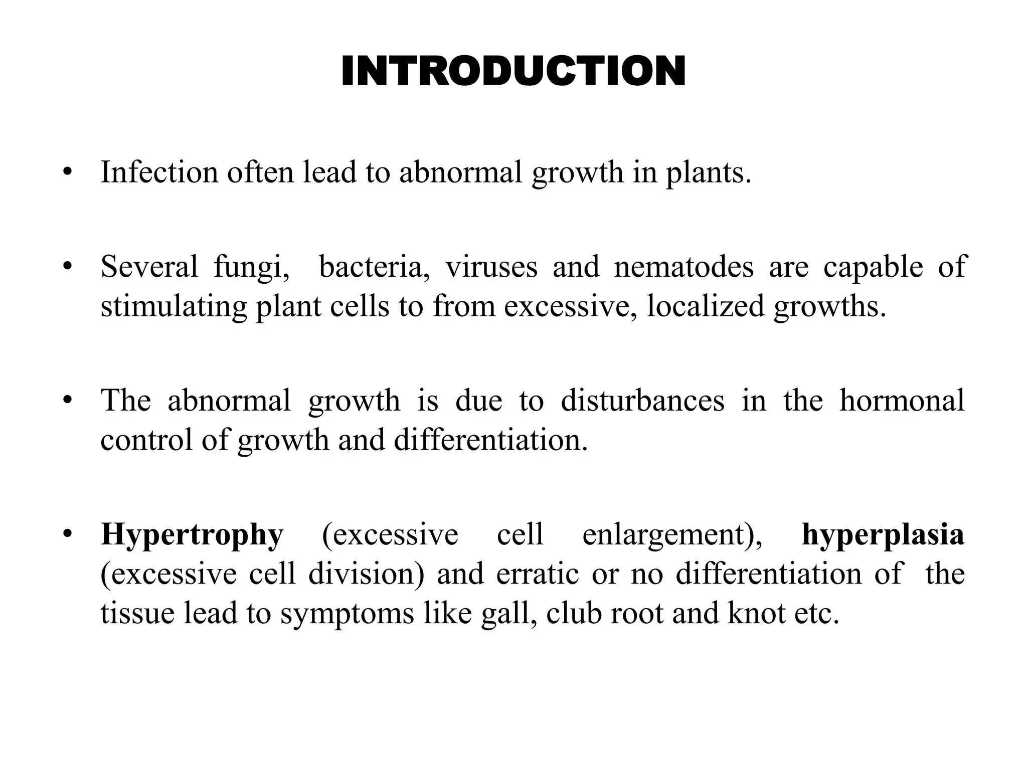 Mechanism of hypertrophy symptoms in various host pathogen interaction ...