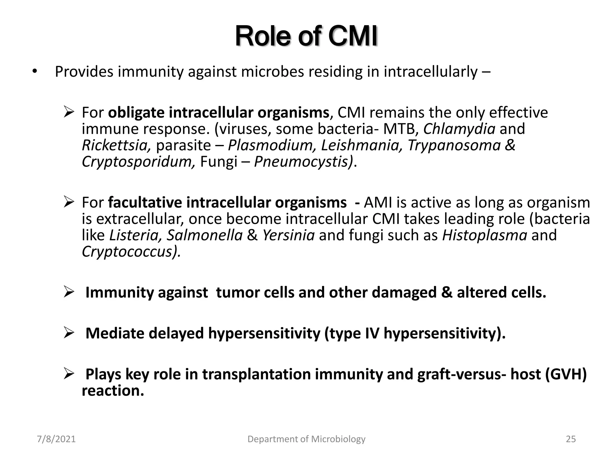 Mechanism of immune response ami and cmi | PPTX