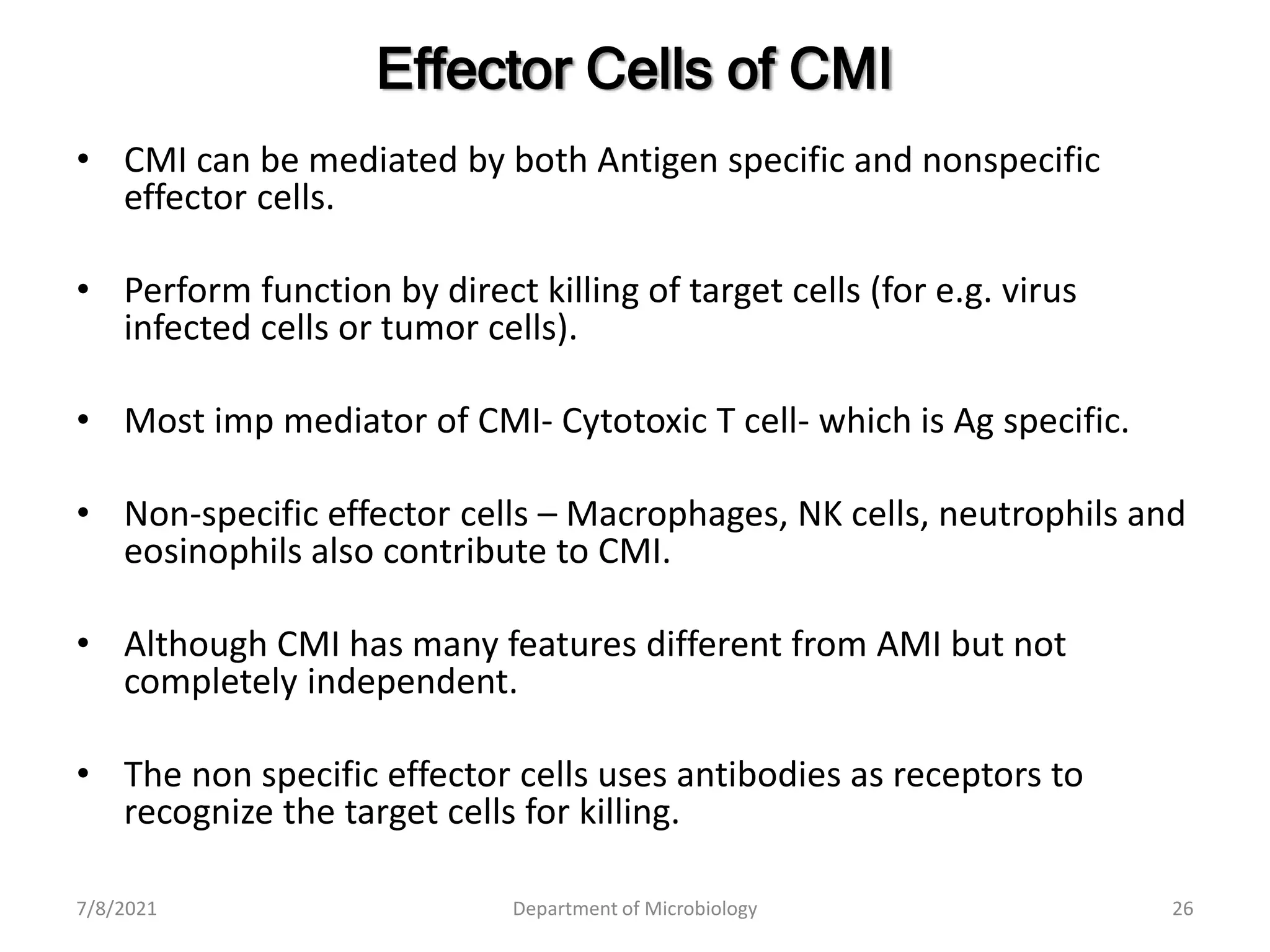 Mechanism of immune response ami and cmi | PPTX
