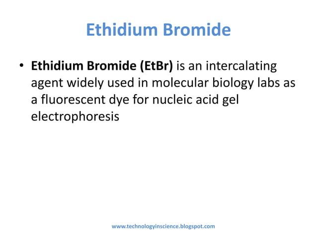 Mechanism of interaction of Ethidium Bromide (EtBr) with DNA | PPTX