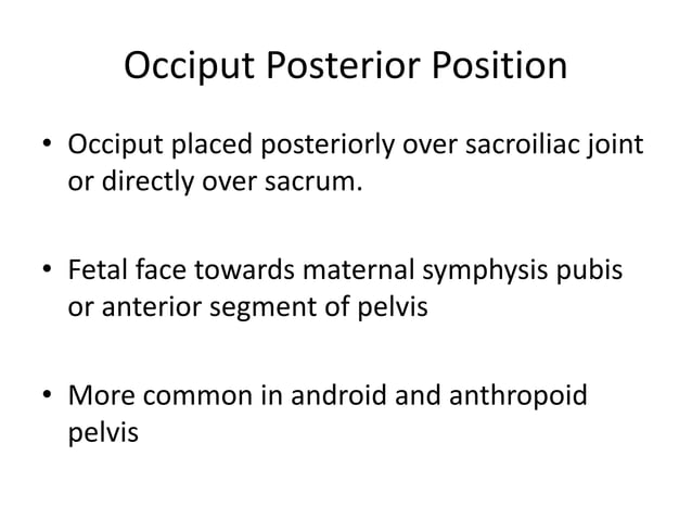 Mechanism of labor in right occipito posterior position | PPTX ...