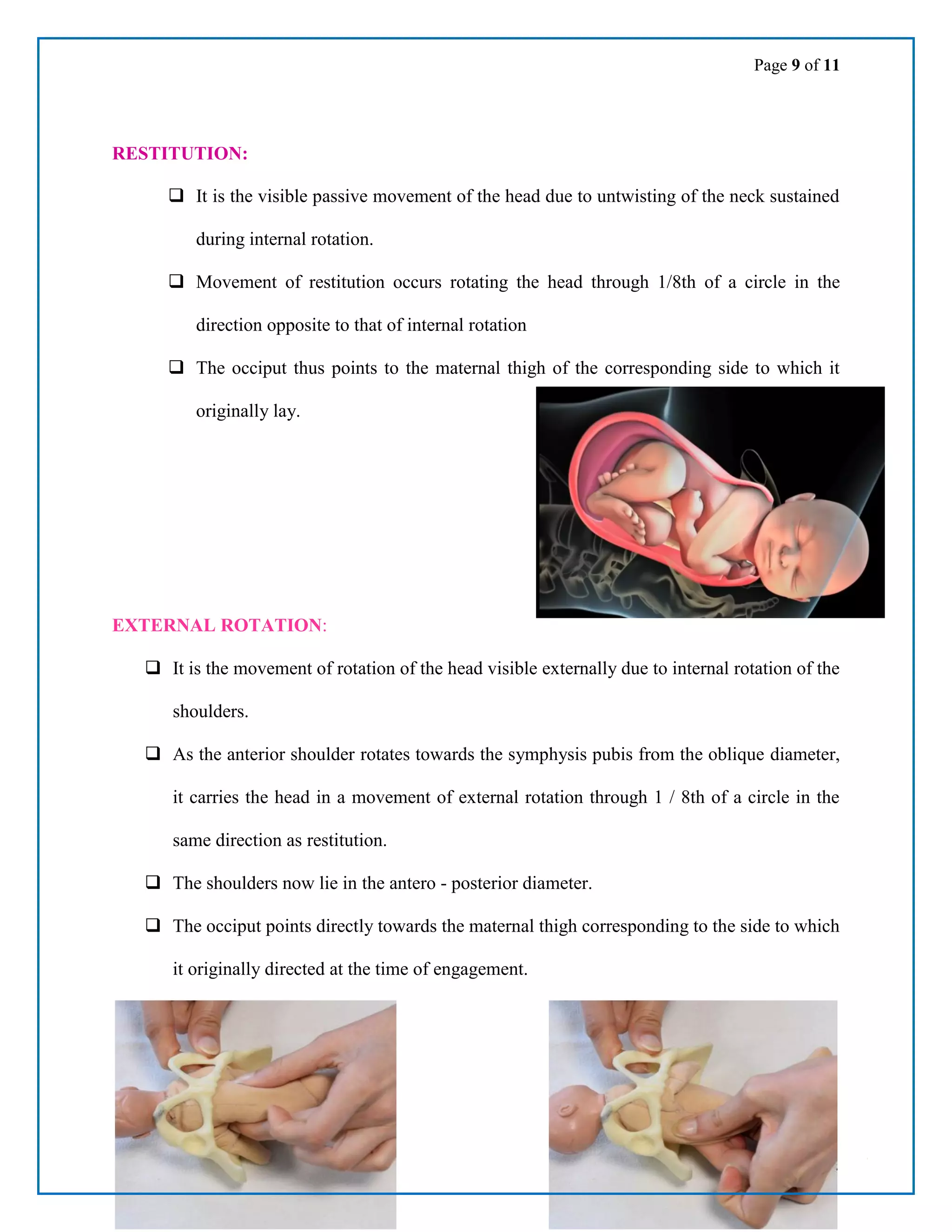 Mechanism of labour | PDF