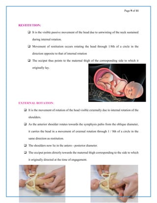 Mechanism of labour | PDF