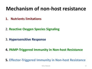 Mechanism of non host resistance against bacterial pathogens | PPT
