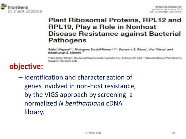 Mechanism of non host resistance against bacterial pathogens | PPT