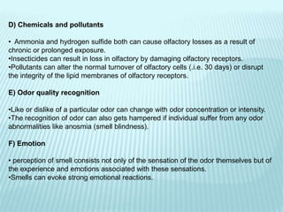 Mechanism of odour perception | PPTX