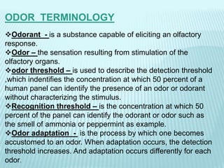 Mechanism of odour perception | PPTX