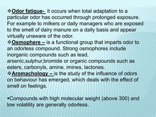 Mechanism of odour perception | PPTX