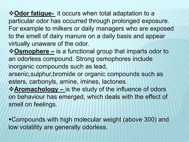 Mechanism of odour perception | PPTX