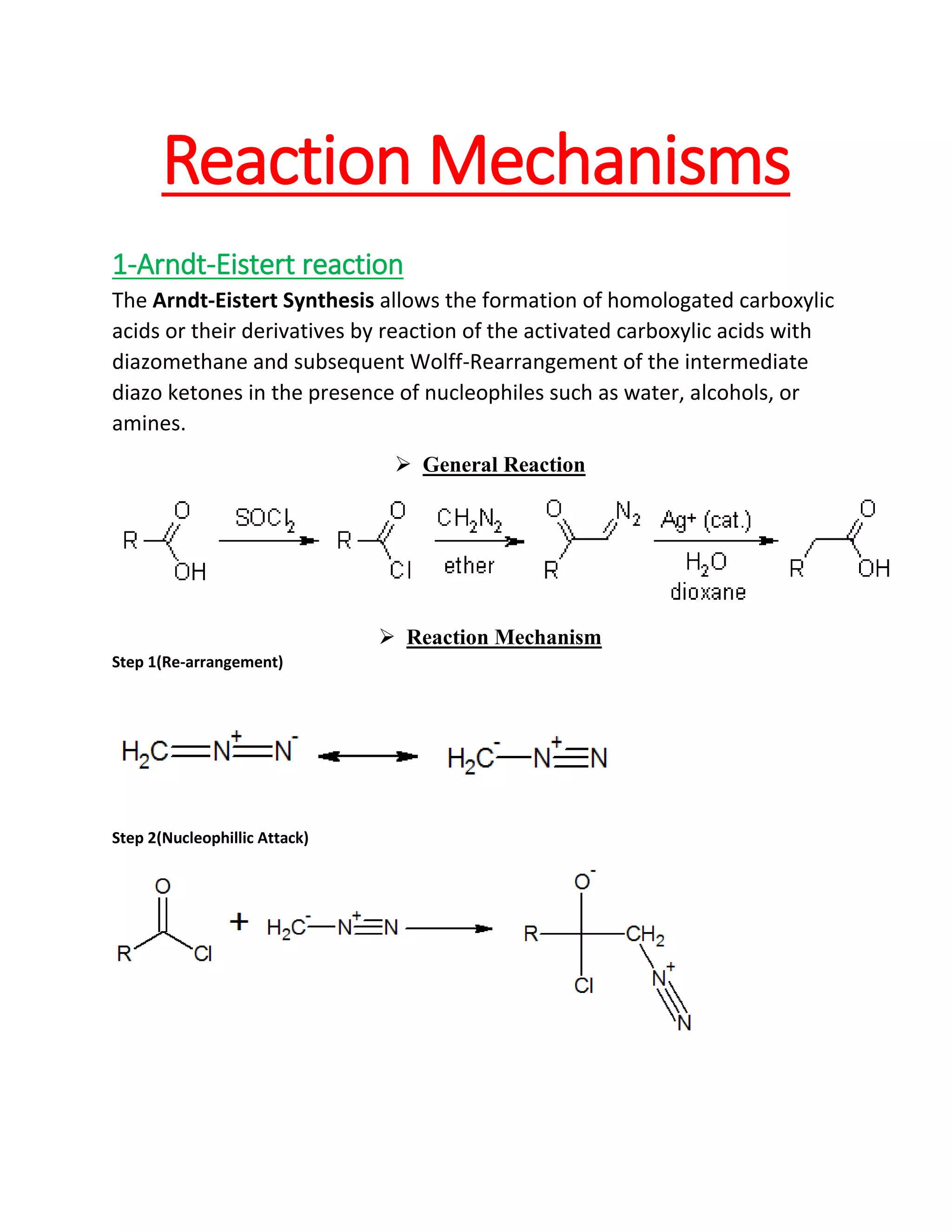 Most Important Reactions Mechanism of Organic Chemistry | PDF