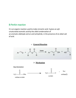 Most Important Reactions Mechanism of Organic Chemistry | PDF