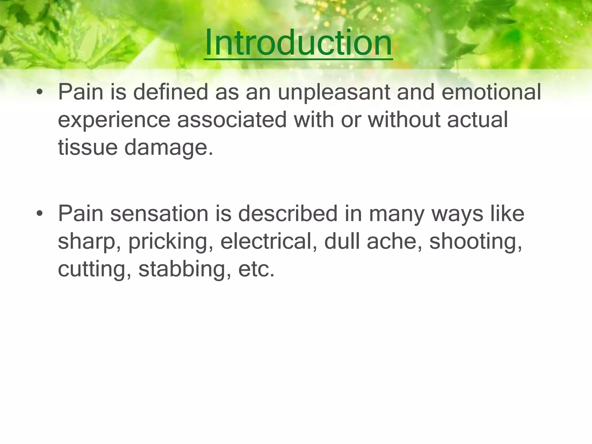 Mechanism of pain | Analgesic system | Pain Physiology | PPTX