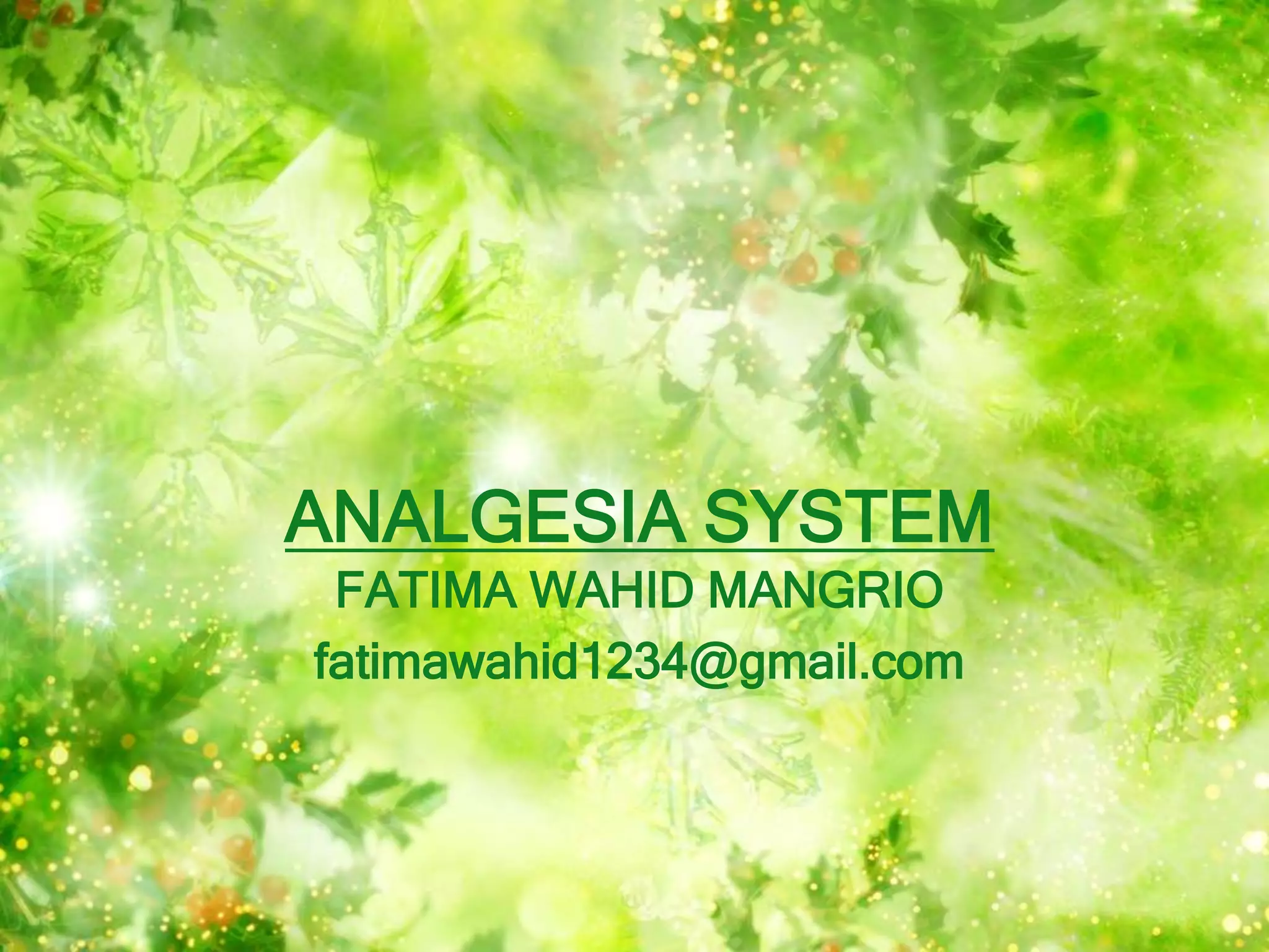 Mechanism of pain | Analgesic system | Pain Physiology | PPTX