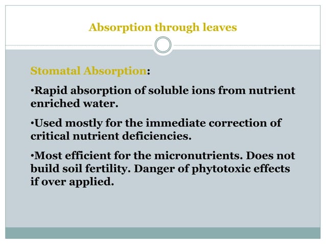 Mechanism of plant nutrient absorption by plant root and plant tissue ...