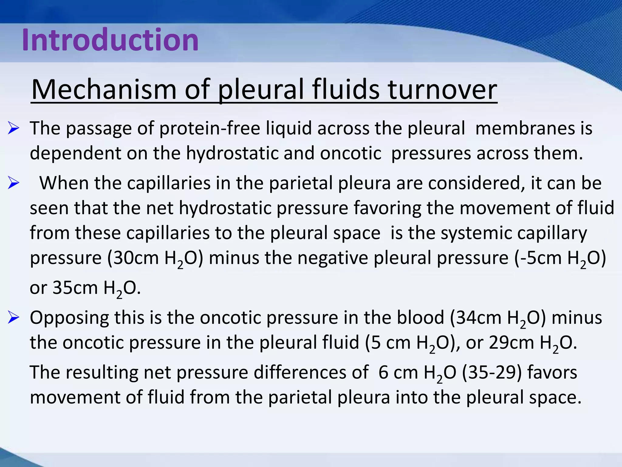 Mechanism of pleural effusion | PPTX