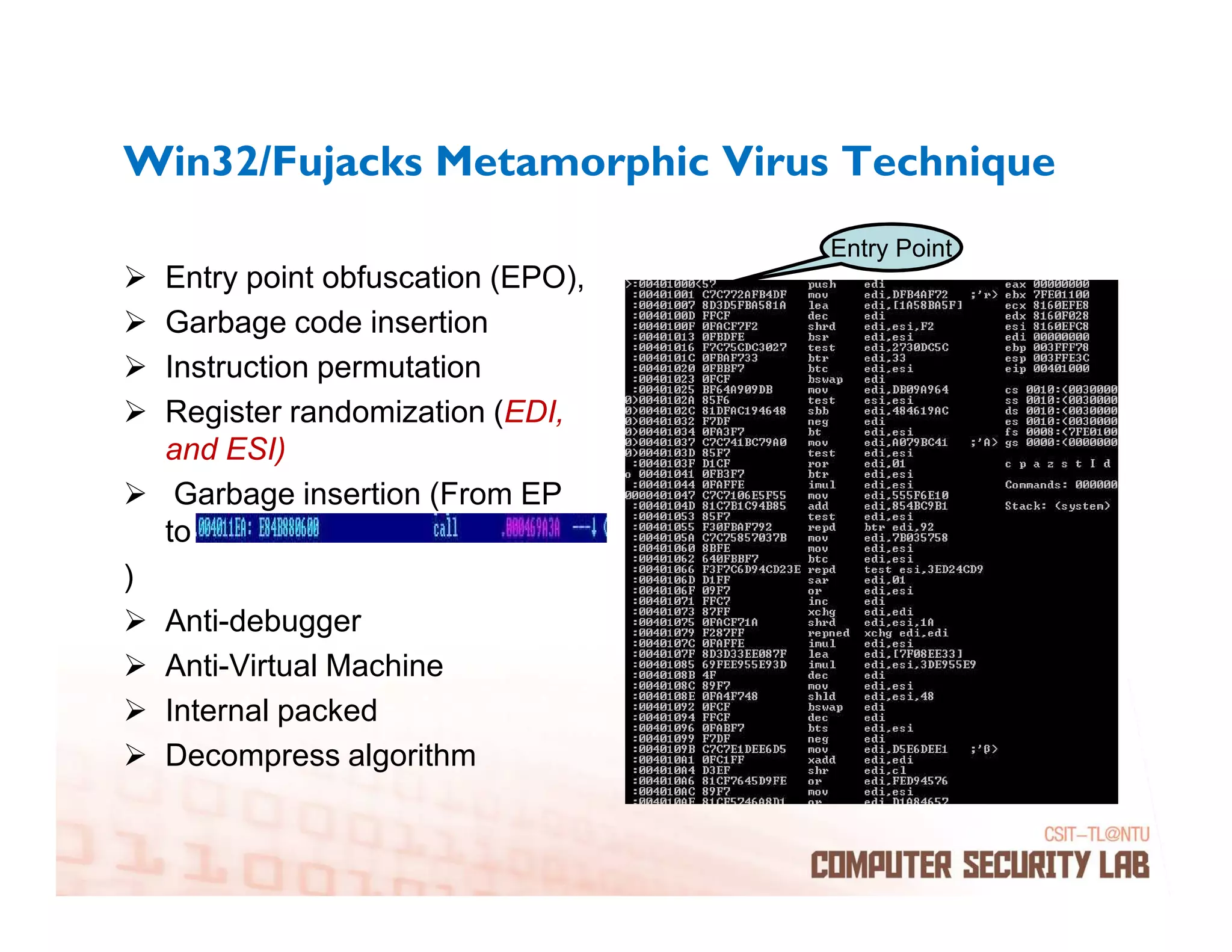 Mechanism Of Polymorphic And Metamorphic Virus | PDF