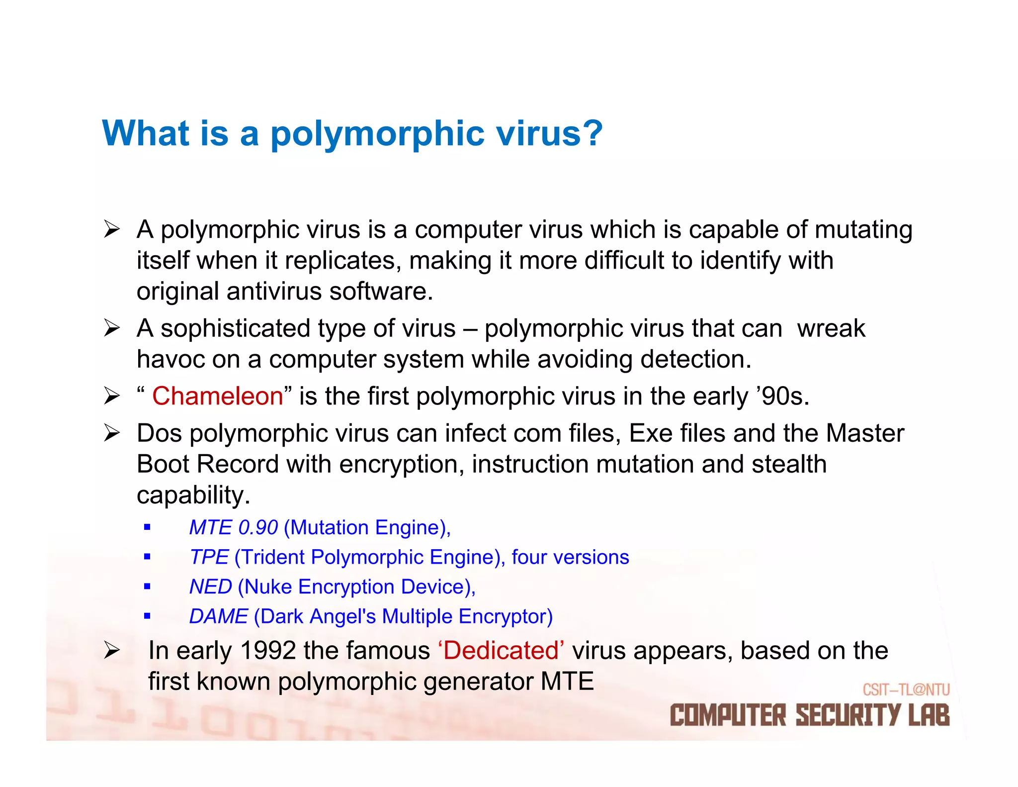 Mechanism Of Polymorphic And Metamorphic Virus | PDF